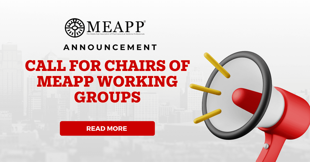 Announcement: Call for Chairs of MEAPP Working Groups - MEAPP